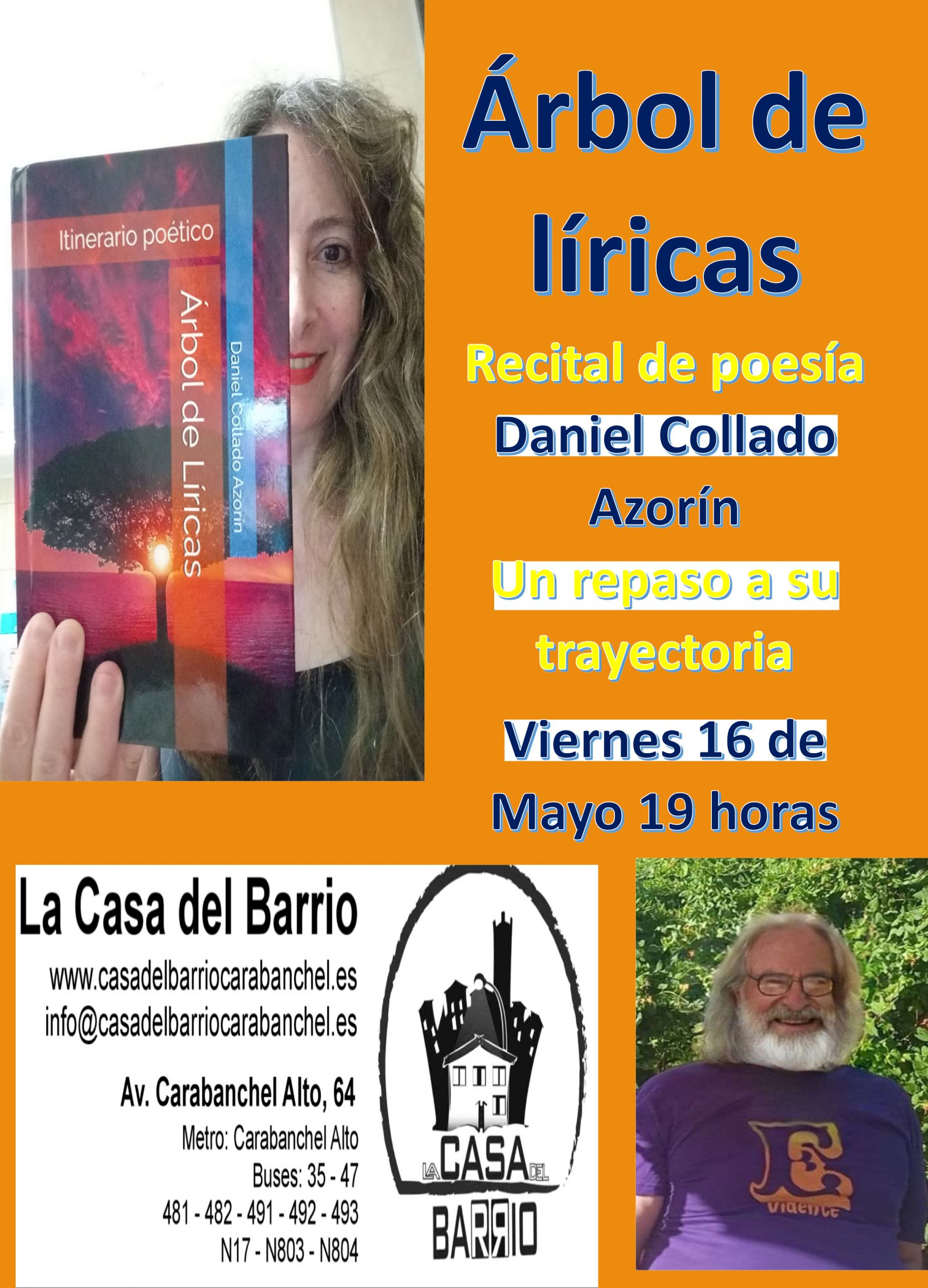 Viernes 16 de mayo – 19:00 h. Recital poético «Daniel Collado: Arbol de ...